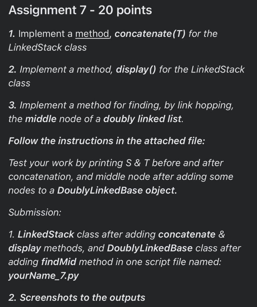 Solved Assignment 7 - 20 points 1. Implement a method, | Chegg.com