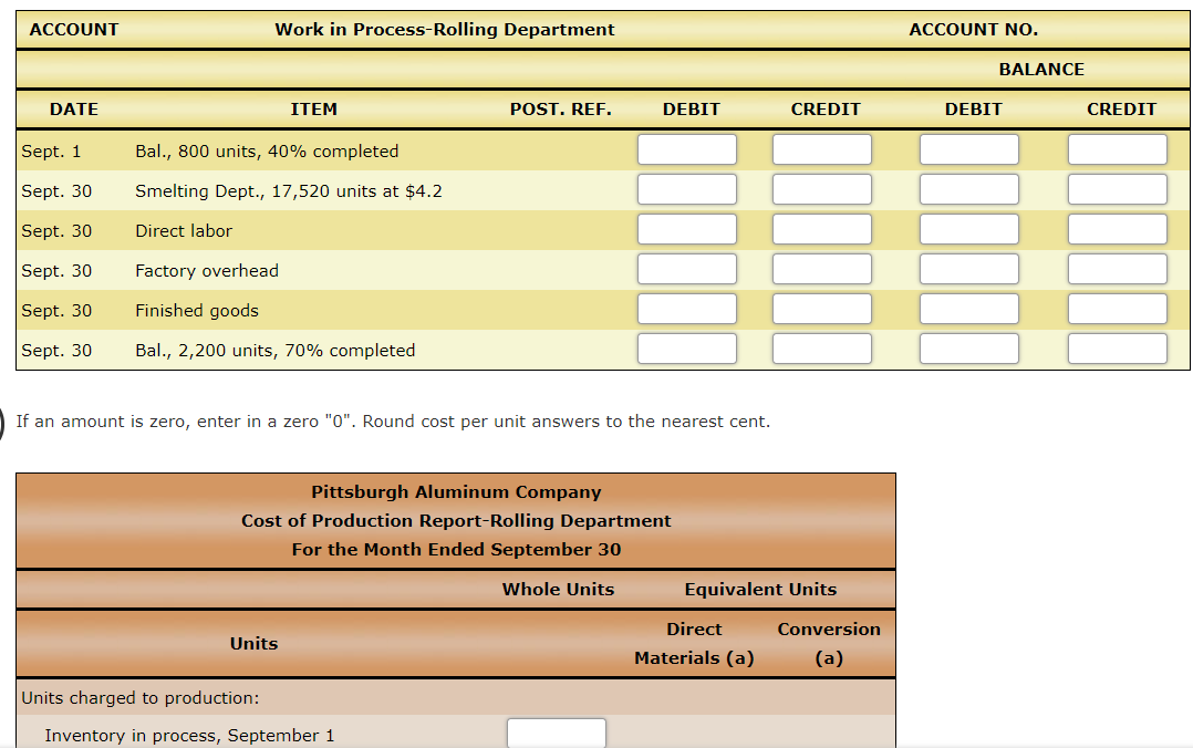 Solved Work in Process Account Data for Two Months; Cost of | Chegg.com