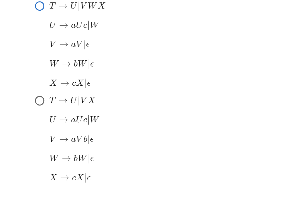 Solved 1. Which of the following grammars generate the | Chegg.com