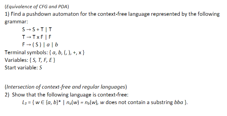 (Solved) : Equivalence Cfg Pda 1 Find Pushdown Automaton Context Free ... (Solved) : Equivalence Cfg Pda 1 Find Pushdown Automaton Context Free ...
