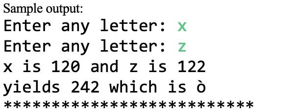 Solved To get the ASCII value, typecast a character to an | Chegg.com