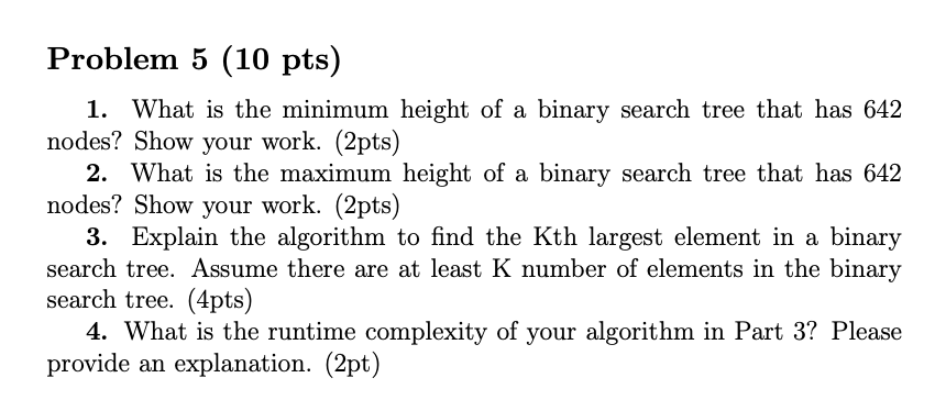 Solved Problem 5 10 Pts 1 What Is The Minimum Height Of A 6431