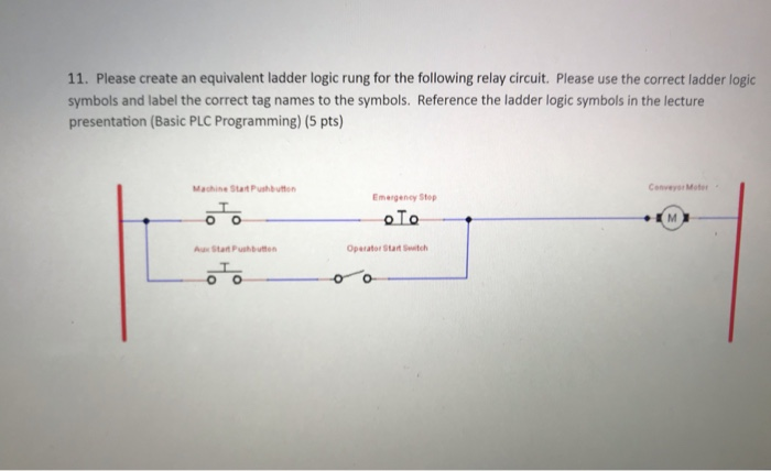 Solved 11. Please create an equivalent ladder logic rung for | Chegg.com