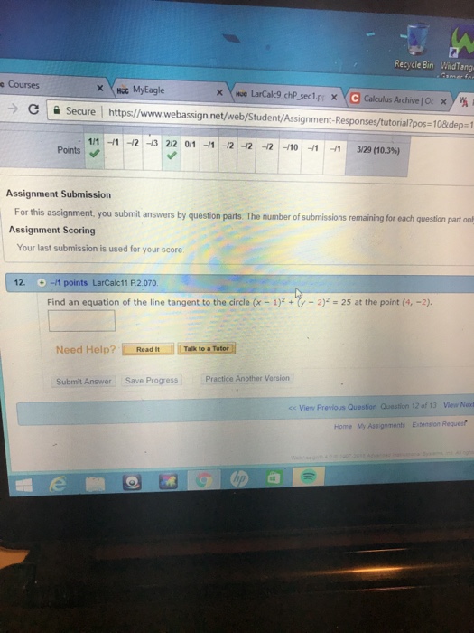 Solved 4. -13 points LarCalc11 P2:016 Use the point on the | Chegg.com Solved 4. -13 points LarCalc11 P2:016 Use the point on the | Chegg.com