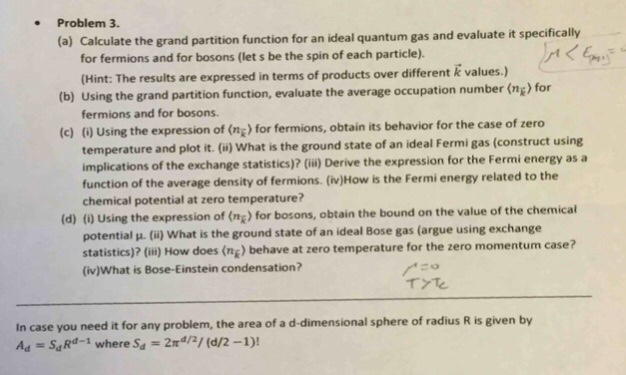 Solved (a) Calculate the grand partition function for an | Chegg.com