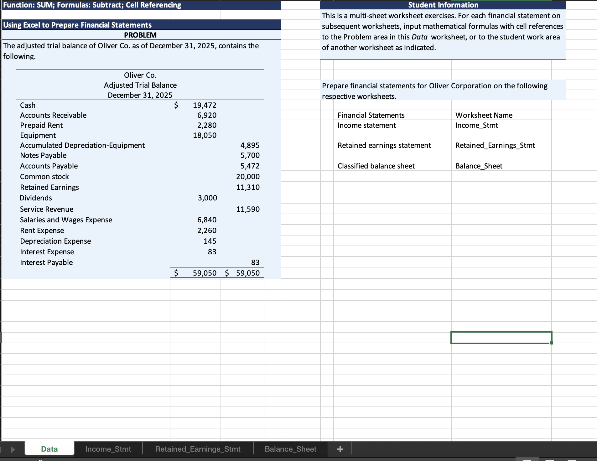 Solved Function Sum Formulas Subtract Cell Referencing