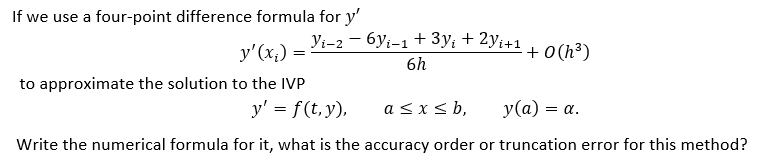 If we use a four-point difference formula for y′ | Chegg.com