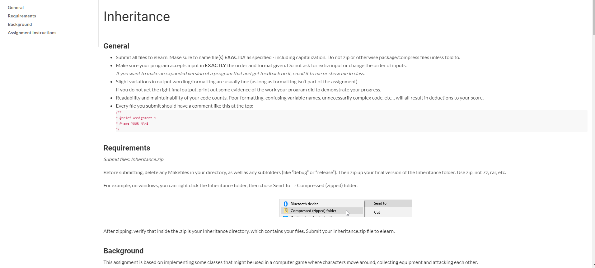 Solved General Requirements Inheritance Background | Chegg.com