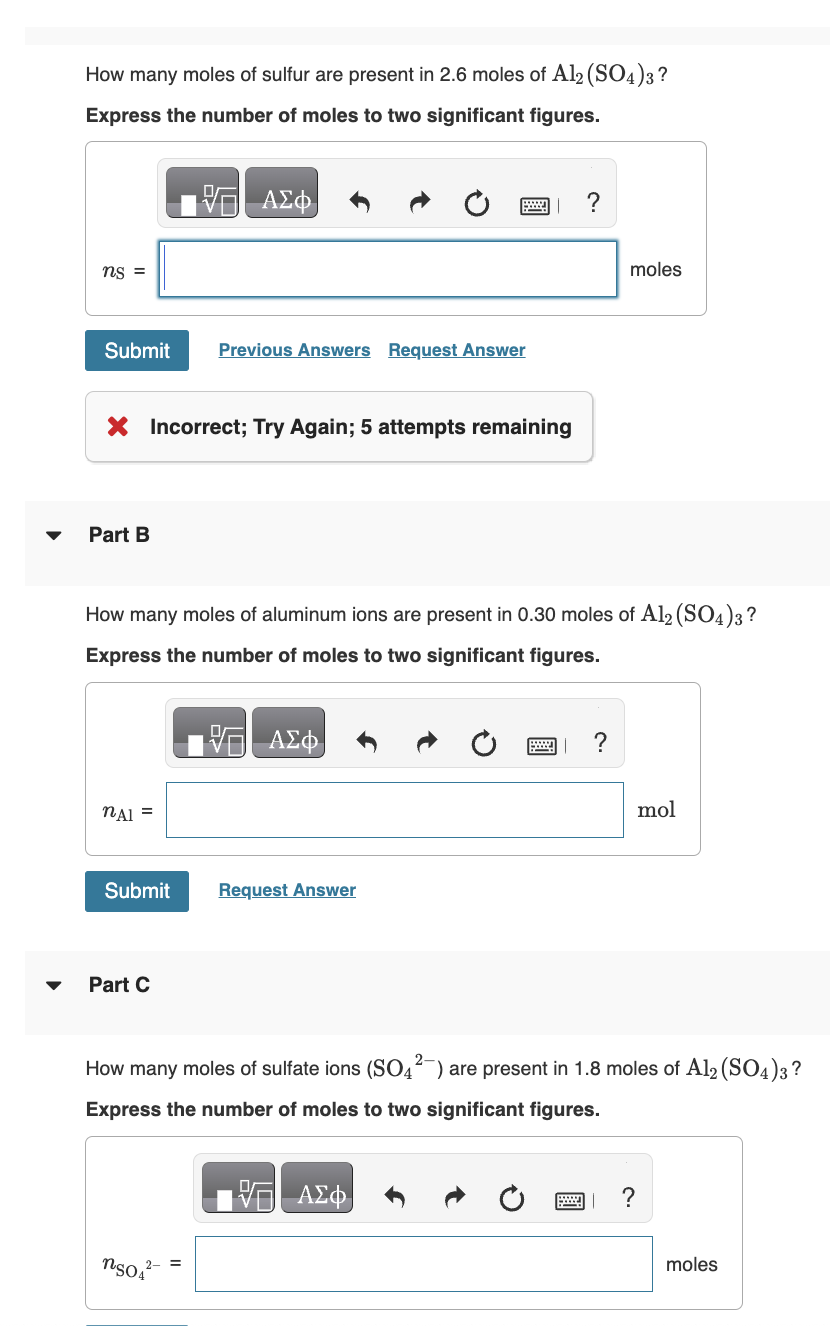 Solved FeSO4, iron supplement Express your answer using two | Chegg.com
