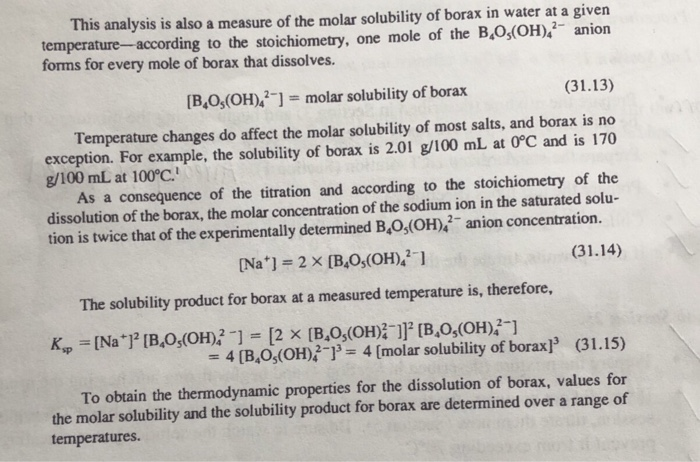 Solved Thermodynamics BORAX Post-Lab Questions 1. Based on | Chegg.com