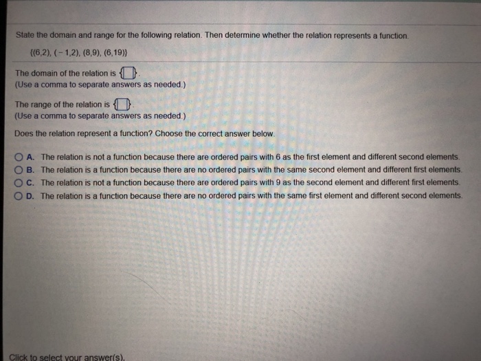 Solved State The Domain And Range For The Following