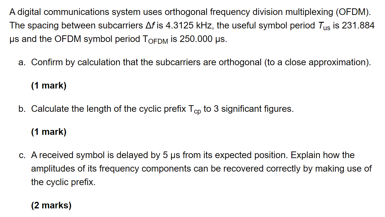Solved A digital communications system uses orthogonal | Chegg.com