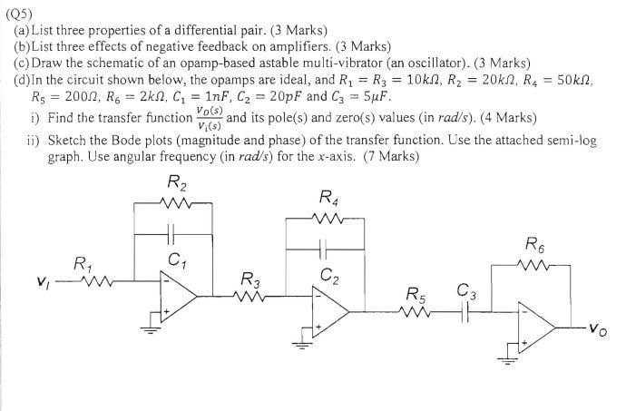 Solved (a) List three properties of a differential pair. (3 | Chegg.com