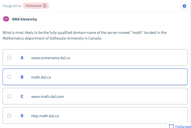 Solved Assigned as Homework O DNS hierarchy What is most | Chegg.com