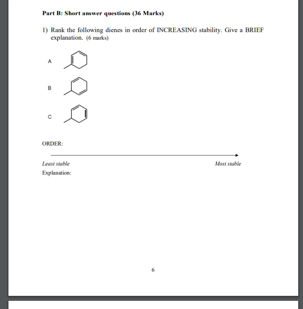 Part B: Short answer questions (36 ﻿Marks)1) ﻿Rank | Chegg.com