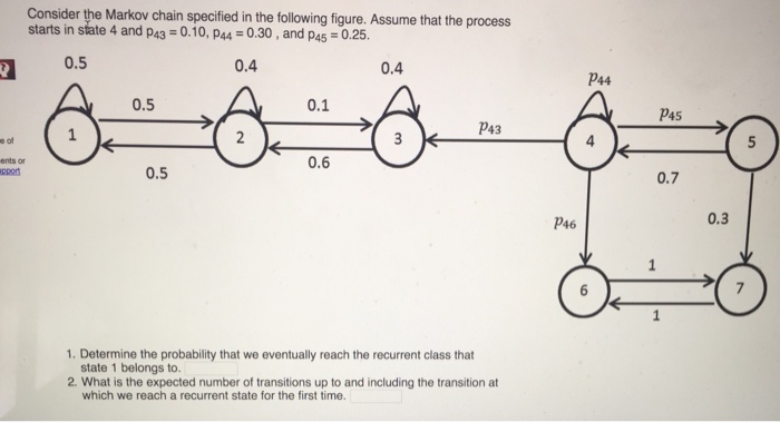 Solved Consider the Markov chain specified in the following | Chegg.com