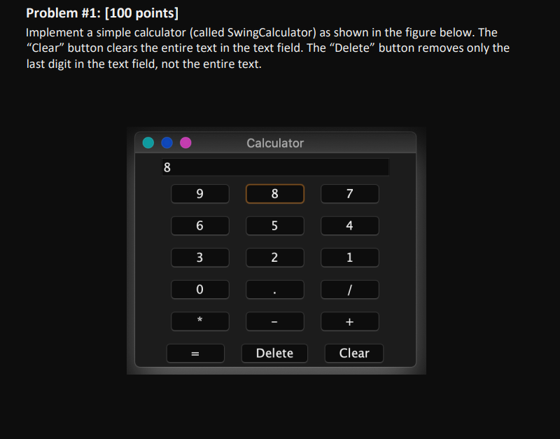 Solved Problem #1: (100 points] Implement a simple | Chegg.com