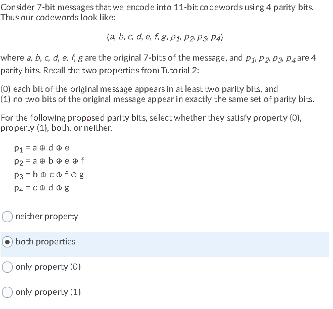 Solved Consider 7-bit messages that we encode into 11-bit | Chegg.com