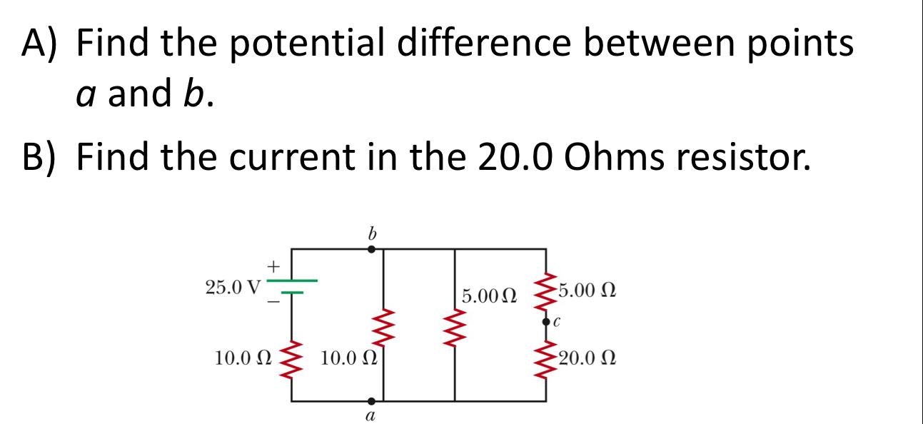 Solved A) Find the potential difference between points a and | Chegg.com