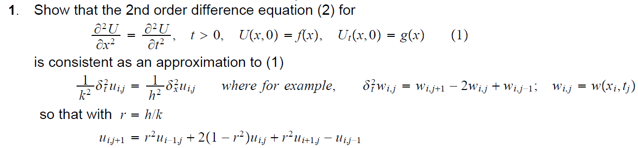 Solved Show that the 2n d order difference equation (2) for | Chegg.com