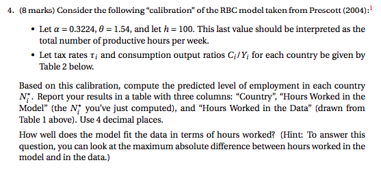 Solved (8 marks) Consider the following "calibration" of the | Chegg.com