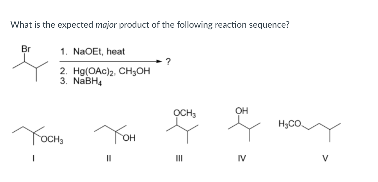 Solved What is the expected major product of the following | Chegg.com