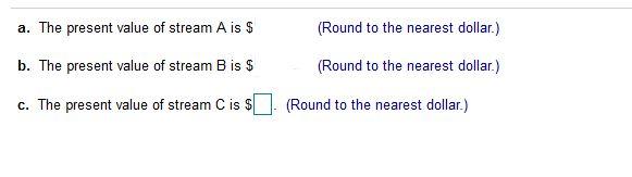 Solved Value of mixed streams Find the present value of the | Chegg.com