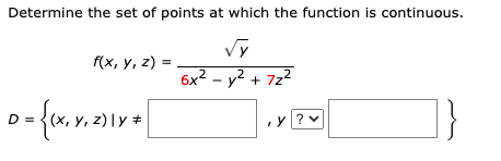 Solved Determine the set of points at which the function is | Chegg.com