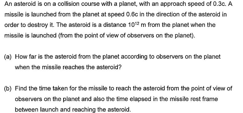 Solved An asteroid is on a collision course with a planet, | Chegg.com