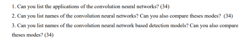 Solved 1. Can you list the applications of the convolution | Chegg.com