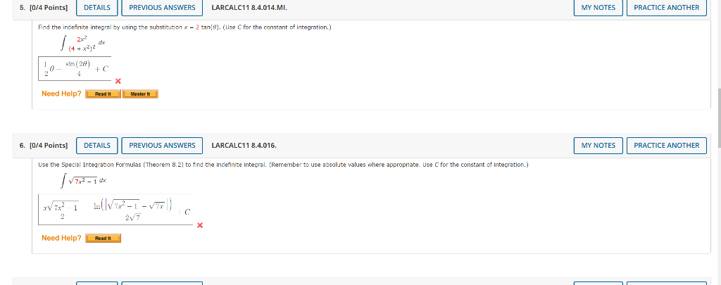 Solved Find the indefinite integral by using the | Chegg.com