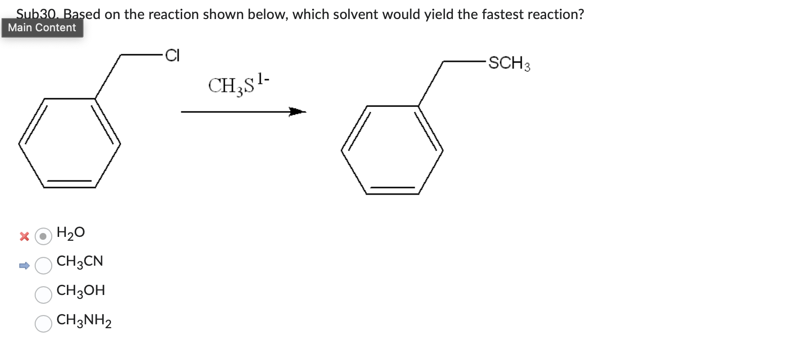 Solved Sub30. Based on the reaction shown below, which | Chegg.com