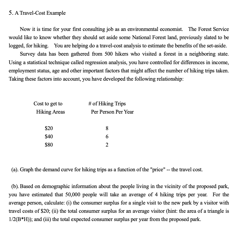 Solved 5. A Travel-Cost Example Now it is time for your | Chegg.com