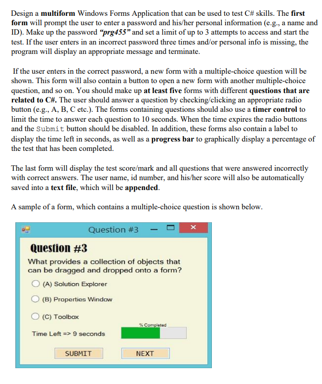 Solved Design a multiform Windows Forms Application that can | Chegg.com