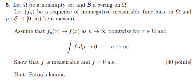 Solved 5. Let I be a nonempty set and B a o-ring on 12. Let | Chegg.com