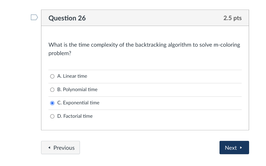 Solved Question 25 2.5 pts In m-coloring problem, what is | Chegg.com