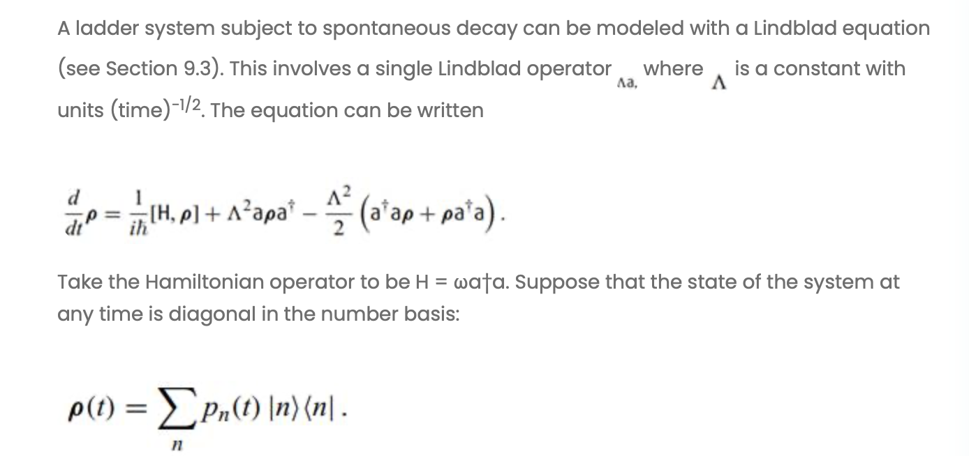 Solved A ladder system subject to spontaneous decay can be | Chegg.com