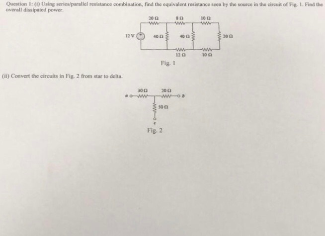 Solved Question I: () Using series/parallel resistance | Chegg.com