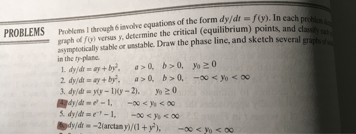 Solved Problems 1 through 6 involve equations of the form | Chegg.com