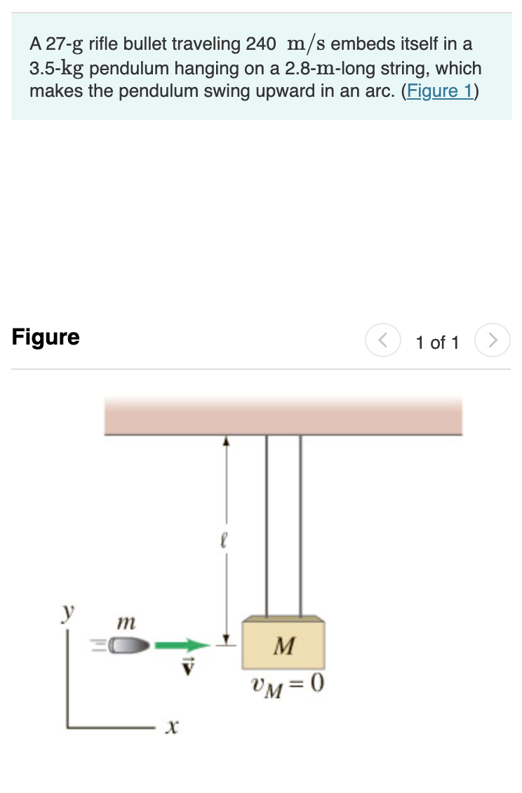 Solved A 27−g rifle bullet traveling 240 m/s embeds itself | Chegg.com