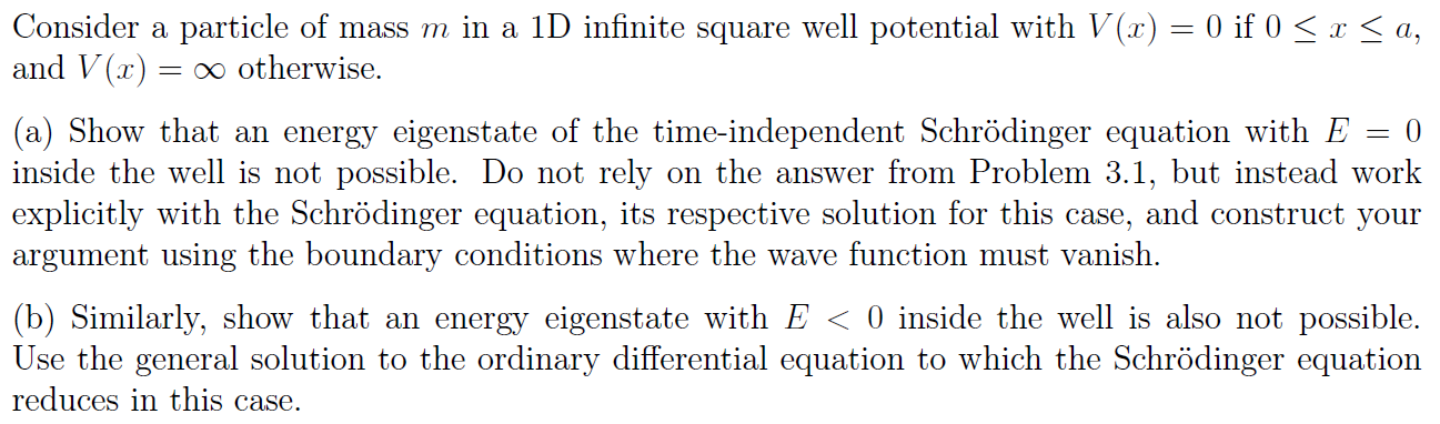 Solved Consider a particle of mass m in a 1D infinite square | Chegg.com