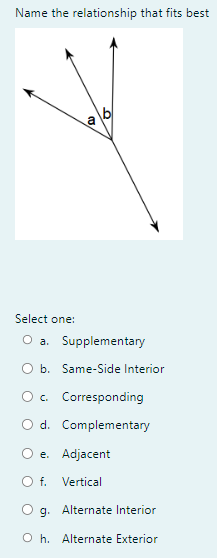 Solved Name the relationship that fits best Select one: a. | Chegg.com
