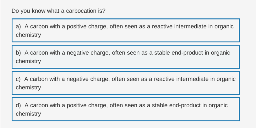 Solved Do ﻿you know what a carbocation is?a | Chegg.com