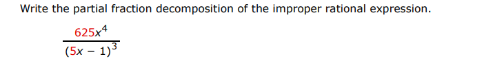 Solved Write the partial fraction decomposition of the | Chegg.com