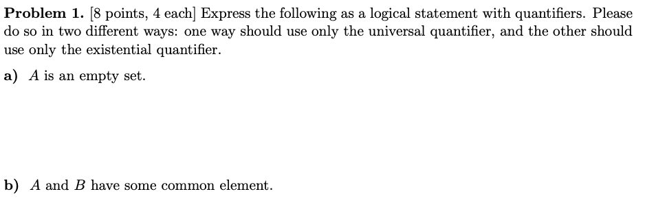 Solved Problem 1 8 Points 4 Each Express The Following 