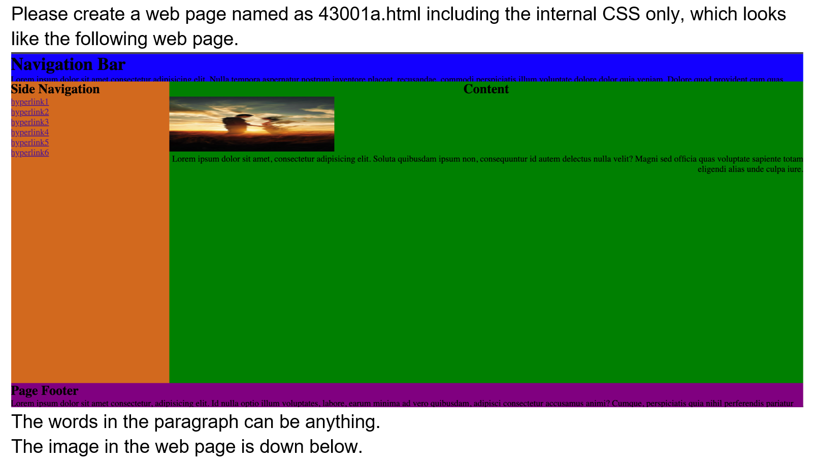 Solved Please create a web page named as 43001a.html | Chegg.com