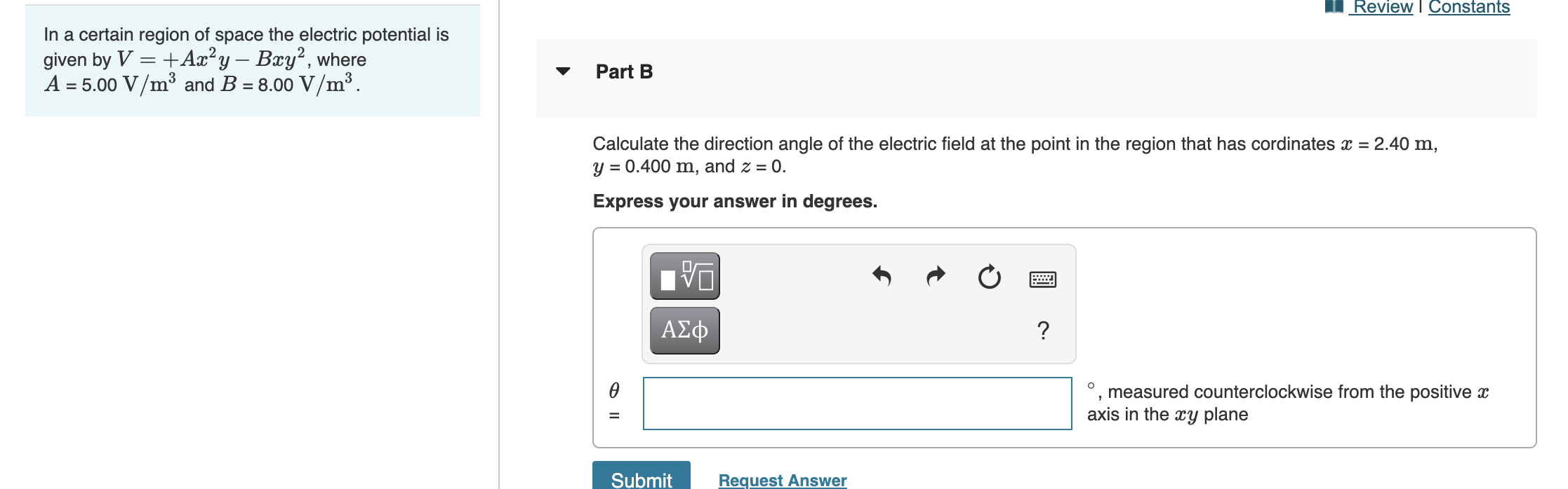 Solved n Review | Constants Part A In a certain region of | Chegg.com
