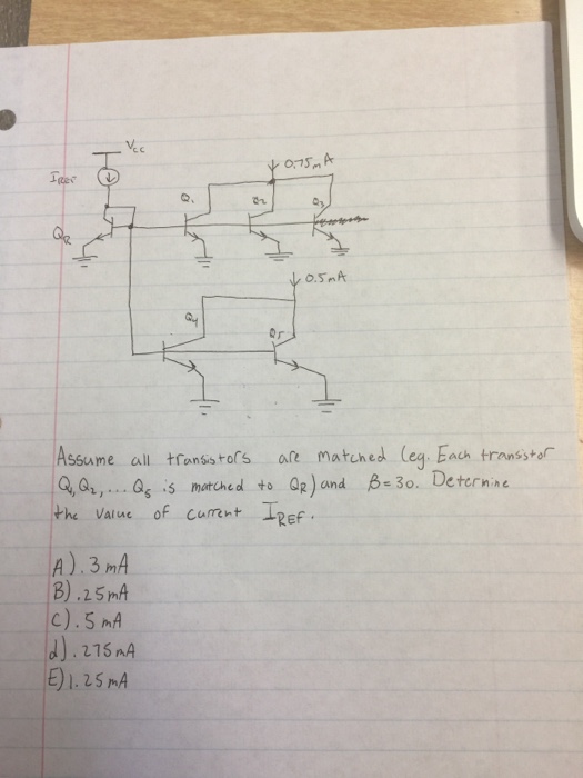 Solved Assume all transistors are matched leg. Each | Chegg.com