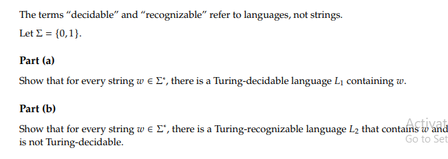 Solved The terms "decidable" and "recognizable" refer to | Chegg.com