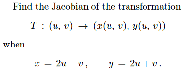 Solved Find the Jacobian of the transformation | Chegg.com
